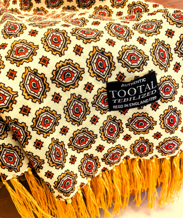 Tootal Yellow Medallion Rayon Scarf | Tootal | Retro Mod Scarf