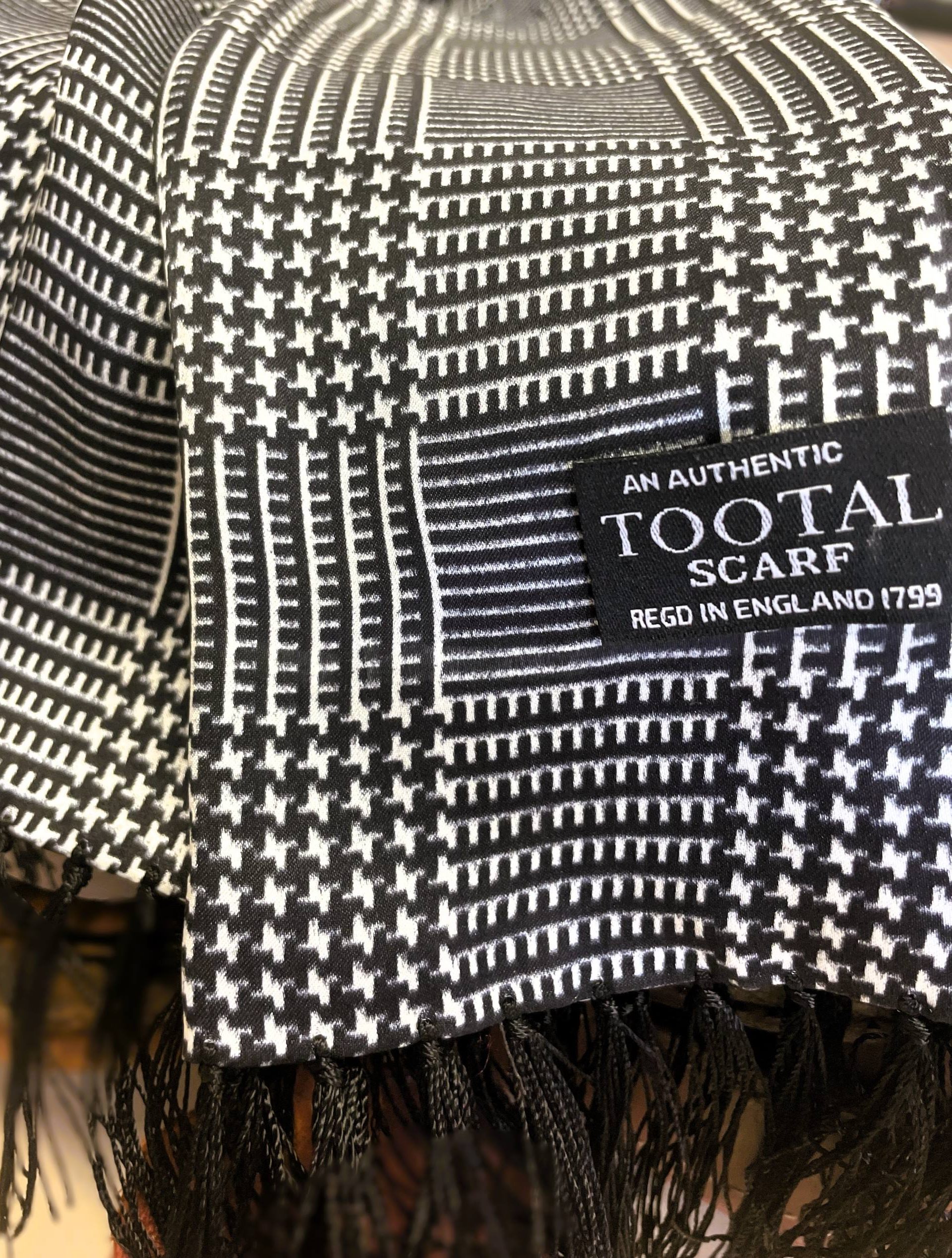 Tootal Black Prince of Wales Silk Scarf | Tootal