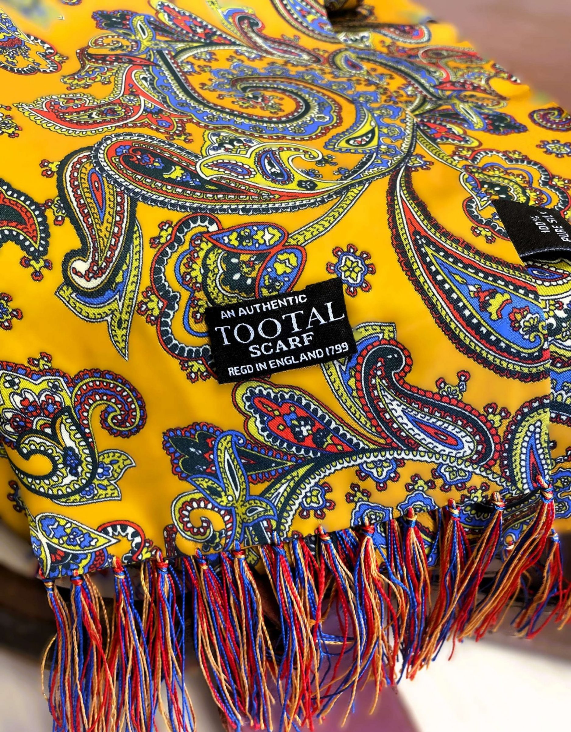 Tootal Butterscotch Swirl Paisley Silk Scarf | Tootal | Mod retro Scarf